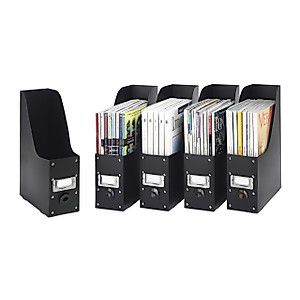 Whitmor Magazine Storage Desk Organizers - Black (Set of 5)