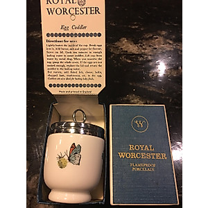 Royal Worcester Double Egg King Size Coddler Strawberry Fair Butterfly Pattern - Floral-Rare and Beautiful