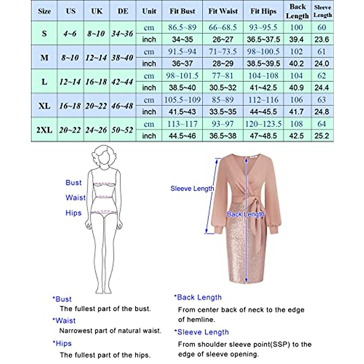 GRACE KARIN Sequin Wedding Guest Dresses for Women Wear to Party Bodycon with Belt Pink XXL