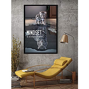 Mindset is Everything Poster Art Funny Cat Illustration Inspirational Poster Motivational Art Unframed Room Decor Printed Art Picture Mindset is Everything Cat 8" x 12"
