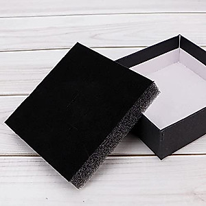 Sdootjewelry Black Jewelry Boxes Bulk 24 Packs, Gift Box for Jewelry with Foam, Small Jewelry Boxes for Gifts, 3.5’’ × 3.5’’ × 1.2”