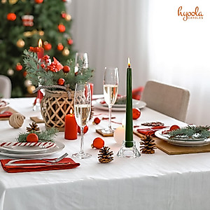 Hyoola Christmas Candles - Green and Red Taper Candles 12 Inch Dripless, 12 Pack Unscented Holiday Candles - European Made