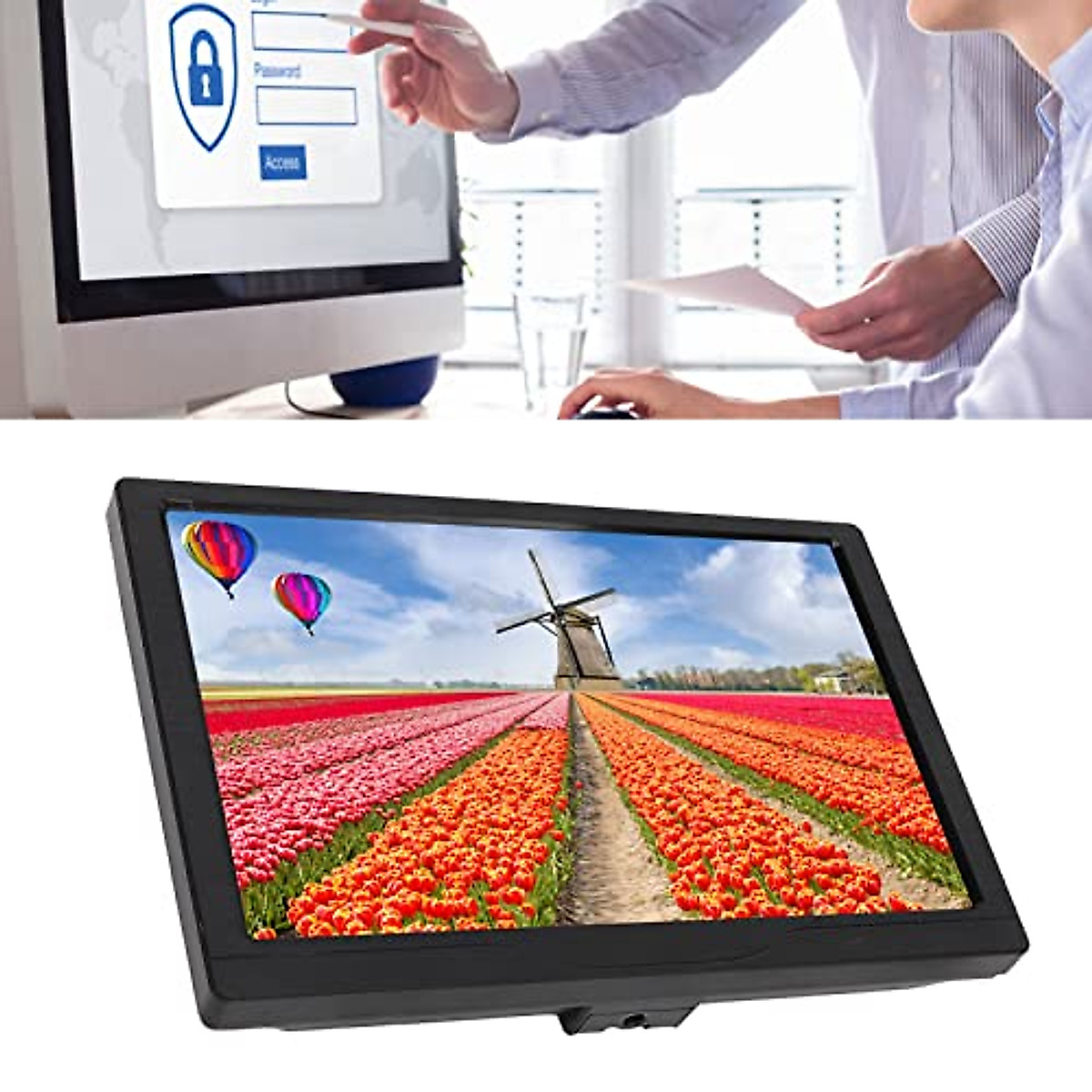 HD Touch Screen, Display with Built in Loudspeaker VGA 10.1 Inch Monitor 1280x800 Resolution Multimedia Interface AV Direct Current 100240V