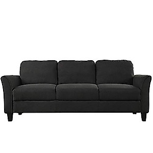 Merax 3 Pieces Sectional Sofa Set, Modern Polyester Upholstered Couch Furniture for Living Room, Black(New)