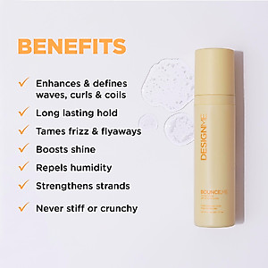 BOUNCE.ME Curling Gel Spray by DESIGNME | Frizz-Free Curl Defining Gel - Refresh Curls, Waves, Coils | Non-Crunchy, Non-Sticky Formula - Climate Control Styling, 7.77Oz