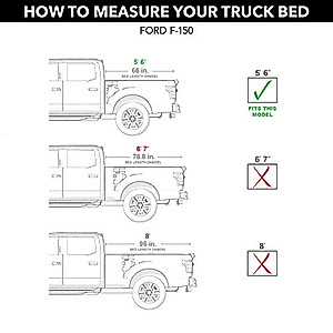 Tonno Pro Tonno Fold, Soft Folding Truck Bed Tonneau Cover | 42-301 | Fits 2004 - 2008 Ford F-150 5' 6" Bed (66") , Black