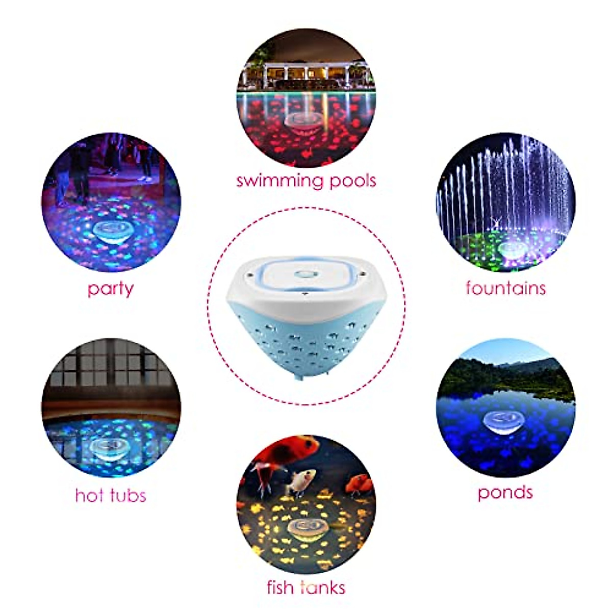 Jahy2Tech 3PCS Swimming Floating Pool Lights Underwater Pool Accessories for Outdoor Pond Garden Pool Aquarium and Bird Bath