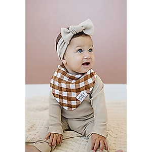 Mebie Baby Muslin Cotton Bib, Modern 3 pack, Lightweight Baby Bib Set for Burp, Spit Up, Drool, Stylish Bandana Bibs Baby Accessories, Use All Day, For Boy or Girl, Great for Gift Registry for Baby