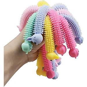 24 Pack Sensory Toys Pack Halloween Pumpkin and Bat Stretchy Strings for Kids Students Stress Relief and Anti-Anxiety Toys Assortment Halloween Party Favors