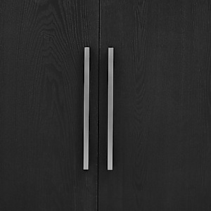 Merax Wood Farmhouse Buffet Sideboard with Metal Handles and 2 Doors, Coffee Bar Storge Cabinet Console Table for Living Room Bedroom Kitchen Hallway Black