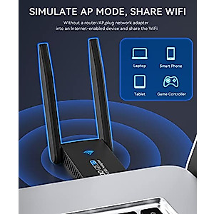 USB WiFi Adapter AX1800 WiFi 6 (802.11ax), ZEXMTE USB 3.0 Dual Band High Gain Antenna 2.4GHz/ 5GHz WiFi Adapter for Desktop PC, WiFi 6 Adapter for Windows 11/10/7, WiFi 6 USB Adapter