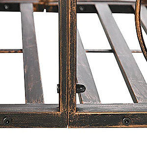 Outsunny 6' Metal Arch Backyard Garden Bridge, Safety Siderails, Arc Footbridge for Backyard Creek, Stream, Pond, Bronze