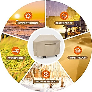 iCOVER 82in Grill Cover 600D Heavy-Duty Waterproof Patio Outdoor Canvas BBQ Barbecue Smoker/Grill Cover for Weber Char-Broil Brinkmann Holland and JennAir