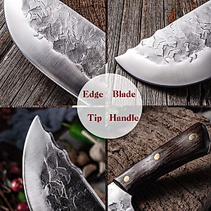 DRAGON RIOT Hand Forged Butcher Knife Cleaver 7.5 Inch High Carbon Steel Meat and Vegetable Cleaver Knife Full Tang Sharp Chef Knife for Kitchen Camping and BBQ…