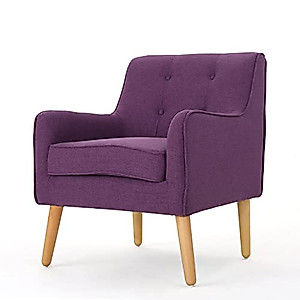 Christopher Knight Home Felicity Mid-Century Fabric Arm Chair, Purple