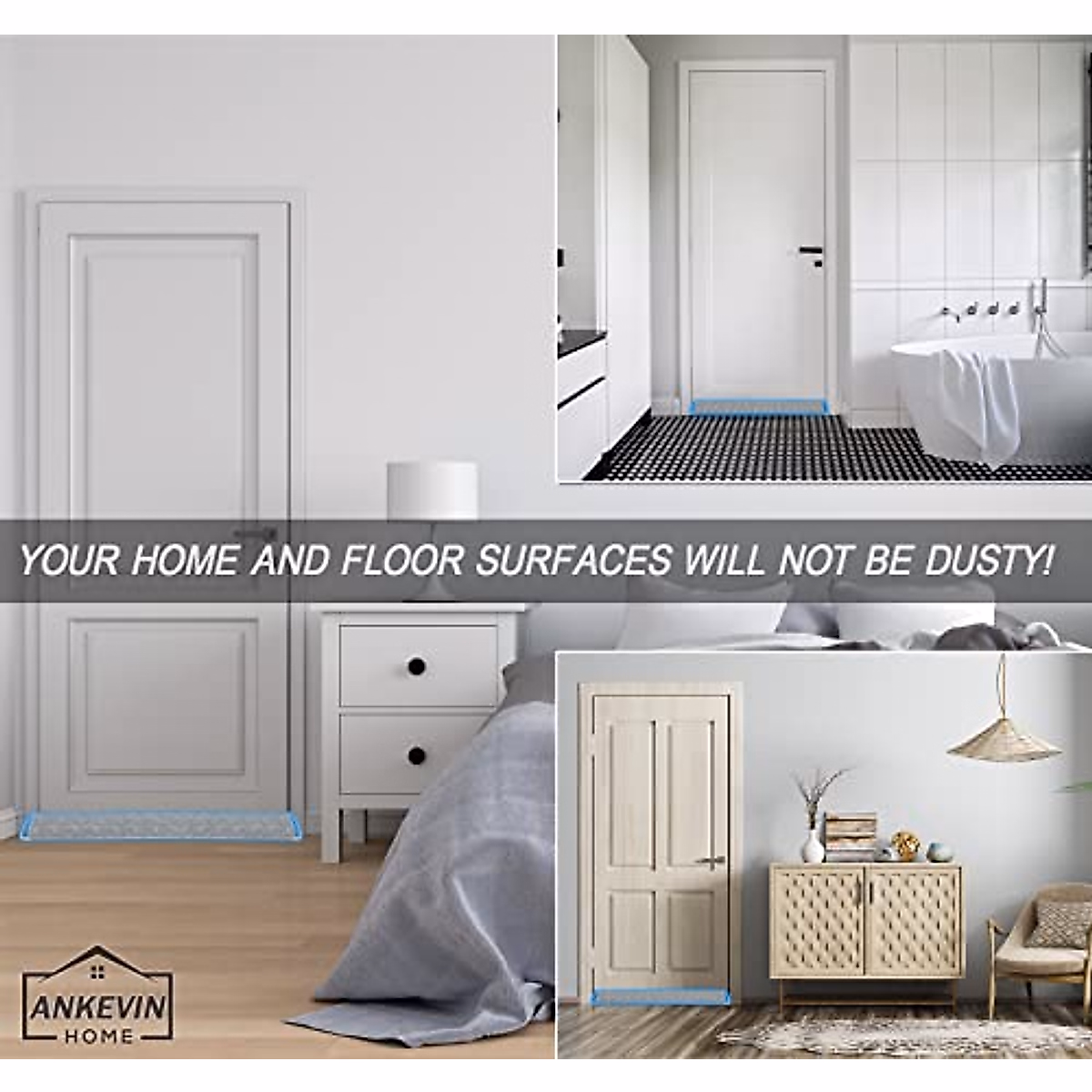 ANKEVIN Door Draft Stopper 36",Draft Stopper for Bottom of Door,Under Door Draft Stopper,Front Door Draft Stopper Weather Stripping Fits 0 to 2.5" Door Gaps，Door Draft Blocker Grey