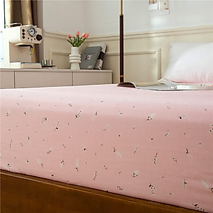 LifeTB 4 PCS Chic Garden Floral Duvet Cover Set【1 Queen Duvet Cover + 2 Standard Pillowcases + 1 Queen Fitted Sheet】