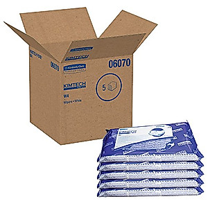 Kimtech Pure W4 PreSat Sterile Wipers (76490), 70% Isopropyl Alcohol with Anti-Stat Resealable Pouch, 11” x 9”, White, 10 Pouches of 40 Wipes / Case (400 per case)