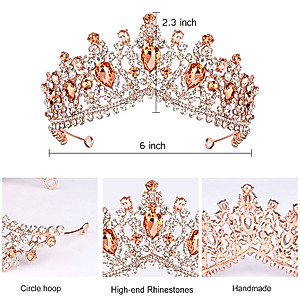 Birthday Tiara for Women, Birthday Sash and Tiaras for Women, Happy Birthday Queen Crown for Women, Birthday Crowns for Women with Rose Gold, Birthday Decorations for Women, Birthday Party Favors