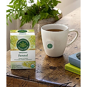 Traditional Medicinals Organic Fennel Herbal Tea, Promotes Digestive Health, (Pack of 4) - 64 Tea Bags Total