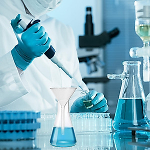 Baluue 4pcs Glass Funnels Set, Borosilicate Glass Funnel for Lab, Short Stem, Heavy Wall, 40mm, 50mm, 75mm, 100mm