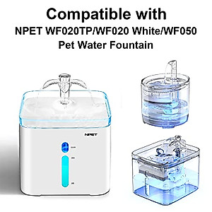 NPET Pet Water Fountain Auto Shut-Off Pump with LED Light for WF020/WF050 Cat Fountain