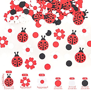 Ladybug Party Confetti - Ladybug Table Decorations, Red Black White Circle ladybug Confetti, Ladybug Birthday Decor, Ladybug Themed Wedding/Bridal Shower/Baby Shower Party Decor (180PCS)