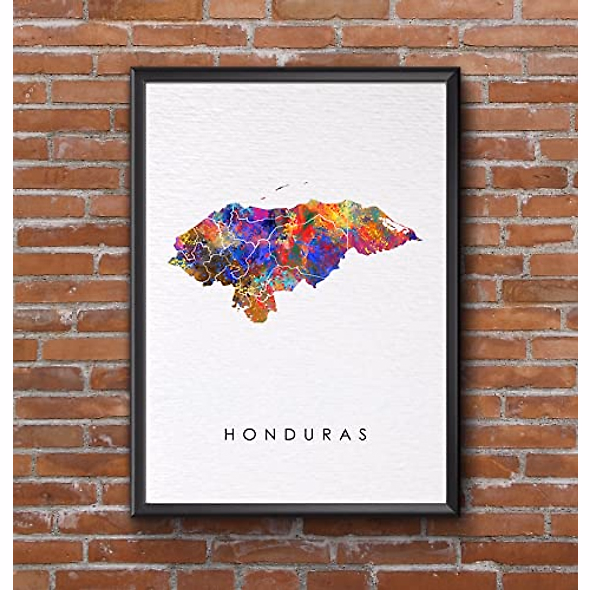 Dignovel Studios 8X10 Unframed Honduras Watercolor Art Print Map Motherland Country Caribbean Sea Central America illustrations Art Print Wall Wedding Poster Housewarming Wall Décor DN746