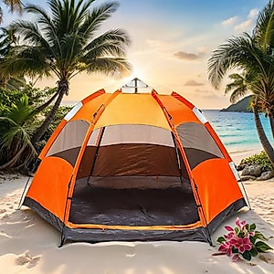 BornTech 1 Minute Instant Easy Setup Pop Up Camping Tent Light Weight Backpacking Tent Waterproof Windproof for Camping, Hiking, Outdoor Festivals, Beach (Fit up to 3 Adults or 6 Kids)