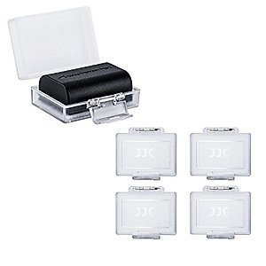 JJC Camera Battery Case Holder Box for Canon LP-E17 LP-E10 LP-E6 LP-E6N,Nikon EN-EL15a EN-EL14,Fujifilm NP-W126 NP-W126S,Sony NP-FW50 NP-FW100 and More Camera Battery Pack Below 2.36" x 1.65" x 0.94"