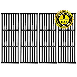 Hongso 17 3/8" Porcelain Polished Cast Iron Cooking Grates Replacement for Broil-Mate, Broil King 9625-67, 9625-84, Baron 320, Baron 340, Baron 440, Huntington and Sterling, PCB005, 4Pcs