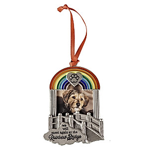 Rainbow Bridge Pet Memorial Photo Ornament, Memorial Christmas Ornament for Dogs or Cats, by Abbey & CA Gift