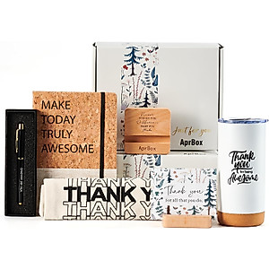 APRBOX Thank You Gifts for Women with Thank You Card Christmas Gifts Employee Appreciation Gifts for Men Office Gift Baskets for Coworker Social Worker Teacher Secretary Anniversary Gift Farewell Gift