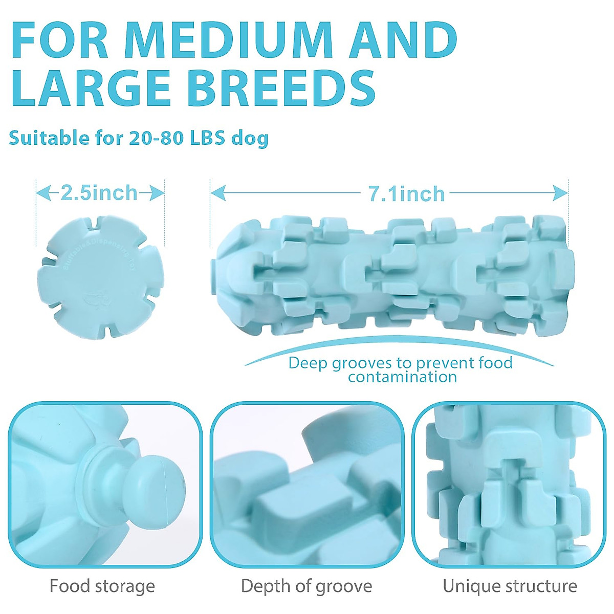 Jomilly Ice Lolly Dog Toys for Aggressive Chewer, Tough Dog Chew Toys for Medium Large Dogs, Water&Milk Freezable Rubber Dog Toy, Treat Dispensing Toys, Nearly Indestructible (Large)