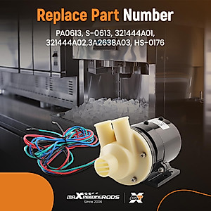 maXpeedingrods Pump Motor Assembly for Hoshizaki PA0613 Ice Maker Machine Water Pump with Capacitor, 12V 60Hz 10W for Hoshizaki KM-515MAH KM-320MAH KM-500MAE