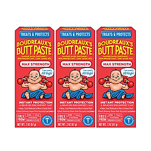 Boudreaux's Butt Paste Maximum Strength Diaper Cream, 2 Ounce (3 Pack)