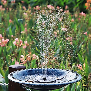 AISITIN 2.8W Solar Fountain Pump for Water Feature with 3.9ft Cord, Solar Bird Bath Fountain with 6 Nozzles, Solar Powered Water Fountain for Bird Bath, Garden, Ponds Fish Tank and Outdoor