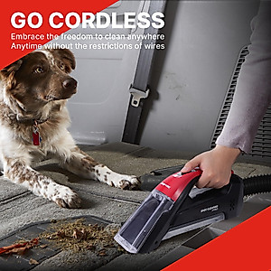 Shop-Vac Spot Cleaner for Carpet and Upholstery, Portable Cordless Carpet Cleaner, with 2 Bottle of 8 oz Spot & Stain Formula, Red