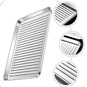 UPKOCH Noodle L Bacon Seafood Food Professional Rectangular Appetizer Nonstick Platter Steel Roasting for Silver Toaster Brownies Cold Serving Pans Pan Cookware Cake Barbecue Oven Plate