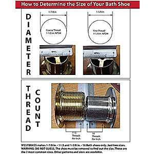 Westbrass Y593244CP White Tubular Tip-Toe Bath Waste and Overflow Assembly, Polished Chrome