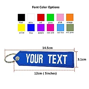 Graceful life Custom keychain,personalized keychains tag for motorcycles cars ATV scooters,embroidery key chain