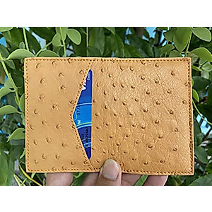 Double side Orange Body Ostrich leather skin Credit Cardholder, leather credit cardcase, leather creditcard cover