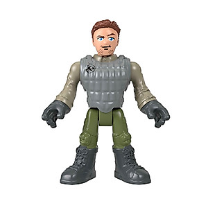 Fisher-Price Imaginext Jurassic World Dinosaur Toys Track & Trail Dino Pack Play Set with Owen Grady & Blue The Raptor for Ages 3+ Years