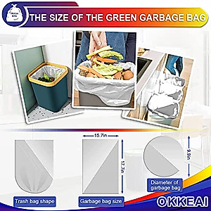 OKKEAI Small Trash Bags 1.2 Gallon 8L White Garbage Bags 5 Liter Mini Trash Bags for Bathroom Waste Basket Liners