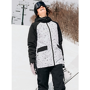 Burton Women's Standard Lalik 2L Jacket, Stout White Spatter/True Black, Small