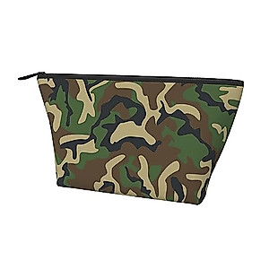 Lightweight Travel Portable Cosmetic Bag Compatible with Army Classic Camouflage Pattern, Casual Toiletry Makeup Carrying Pouch Multifunction Coin Cash Storage Cases for Women