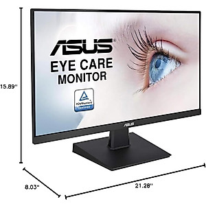 ASUS VA24EHE 23.8” Monitor 75Hz Full HD (1920x1080) IPS Eye Care HDMI D-Sub DVI-D,Black
