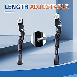 LEICHTEN Kickstand for Kids Bike Center Mount for 16/18/20 Inch Adjustable Children's Bicycles Aluminium Alloy Bike Kick Stand Support Storage (for 16 inch, Black Dot)