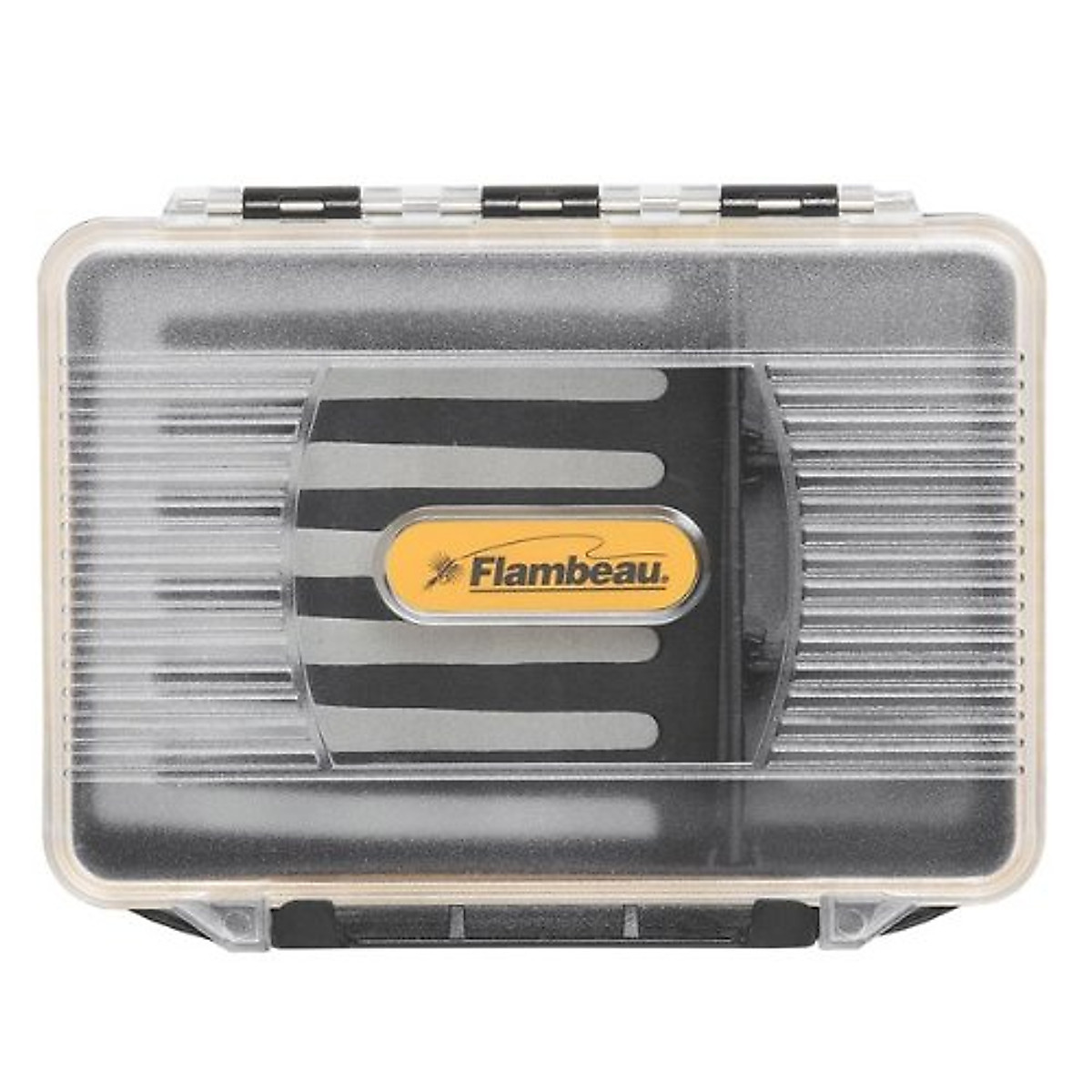 Flambeau Tackle Crystal Fly Box with Three Compartment (Black/Clear, 4.25x3.25x1-Inch)