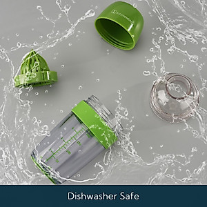 KITCHENDAO 2 in 1 Salad Dressing Shaker Bottle with Juicer, Pour Spout, Leakproof, Soft Grip, Dishwasher Safe, BPA Free Travel Homemade Oil and Vinegar Salad Dressing Container Mixer Dispenser, 1 Cup